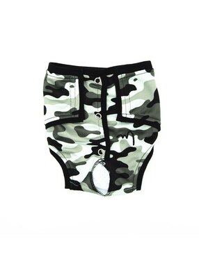 Calzón de celo militar para perro Black Mascotti